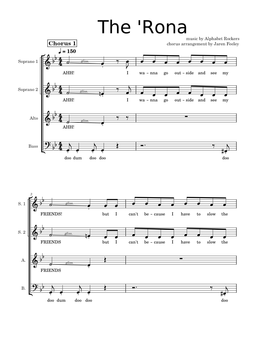The 'Rona Sheet music for Soprano, Alto, Bass voice (Choral ...