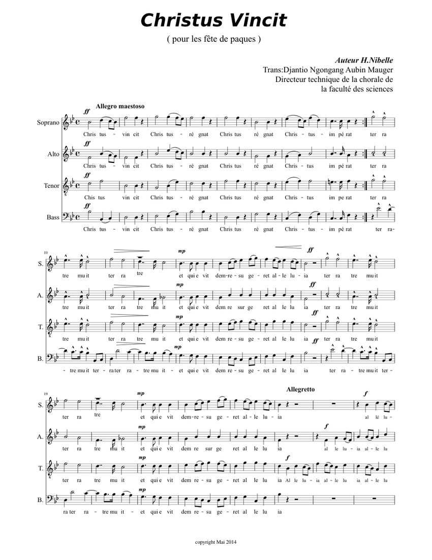 Christus Vincit Sheet music for Bass (Solo) | Musescore.com