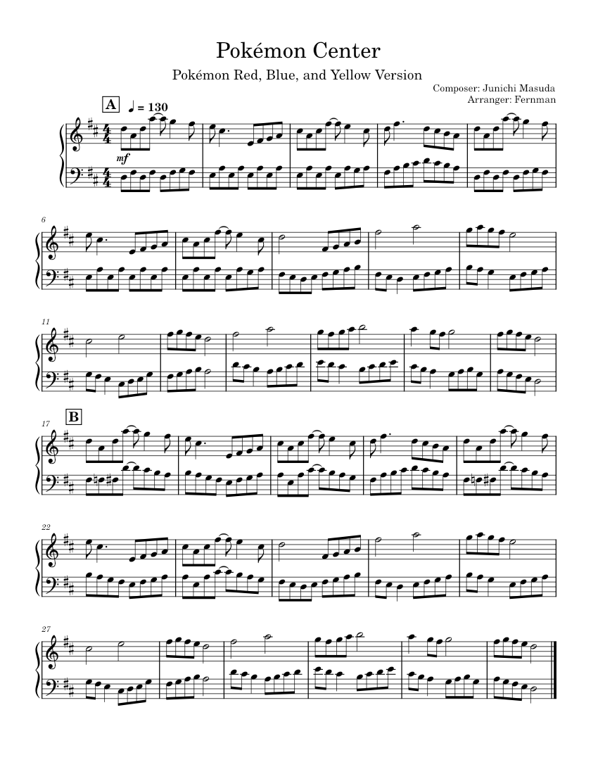 Pokemon Center - Pokemon RBY – Junichi Masuda Red, Blue, Yellow Sheet ...