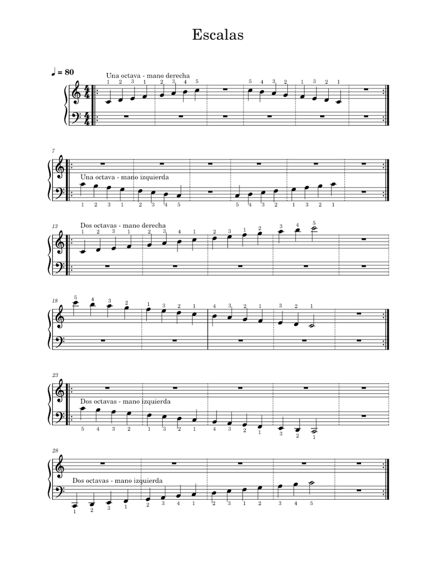 Escalas Sheet music for Piano (Solo) | Musescore.com