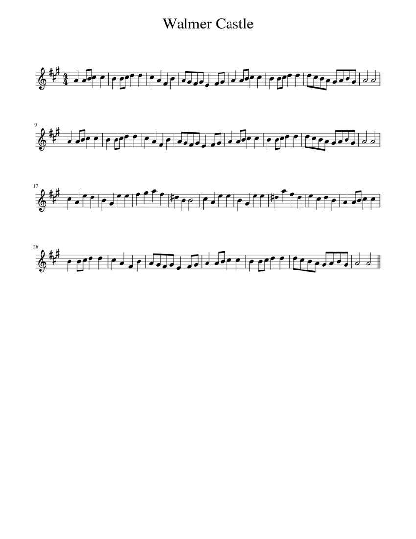 Walmer Castle Sheet music for Piano (Solo) | Musescore.com