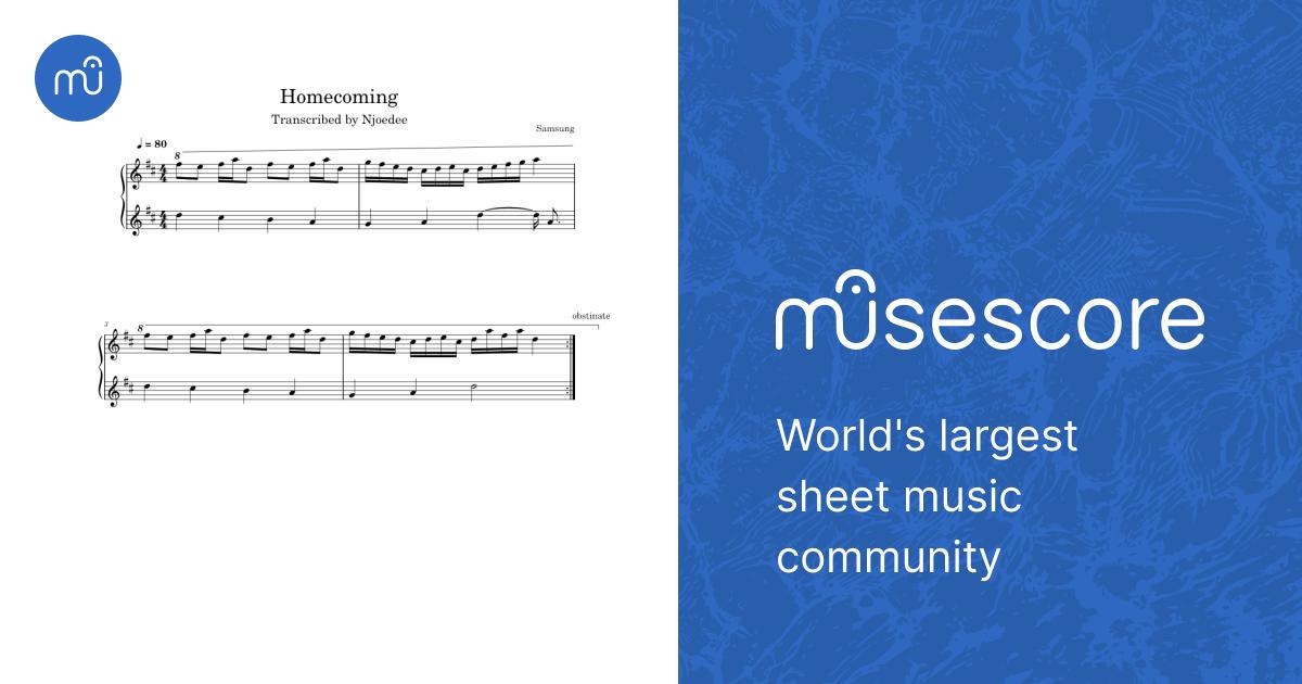 Samsung Homecoming ringtone Sheet music for Piano (Solo) Easy ...