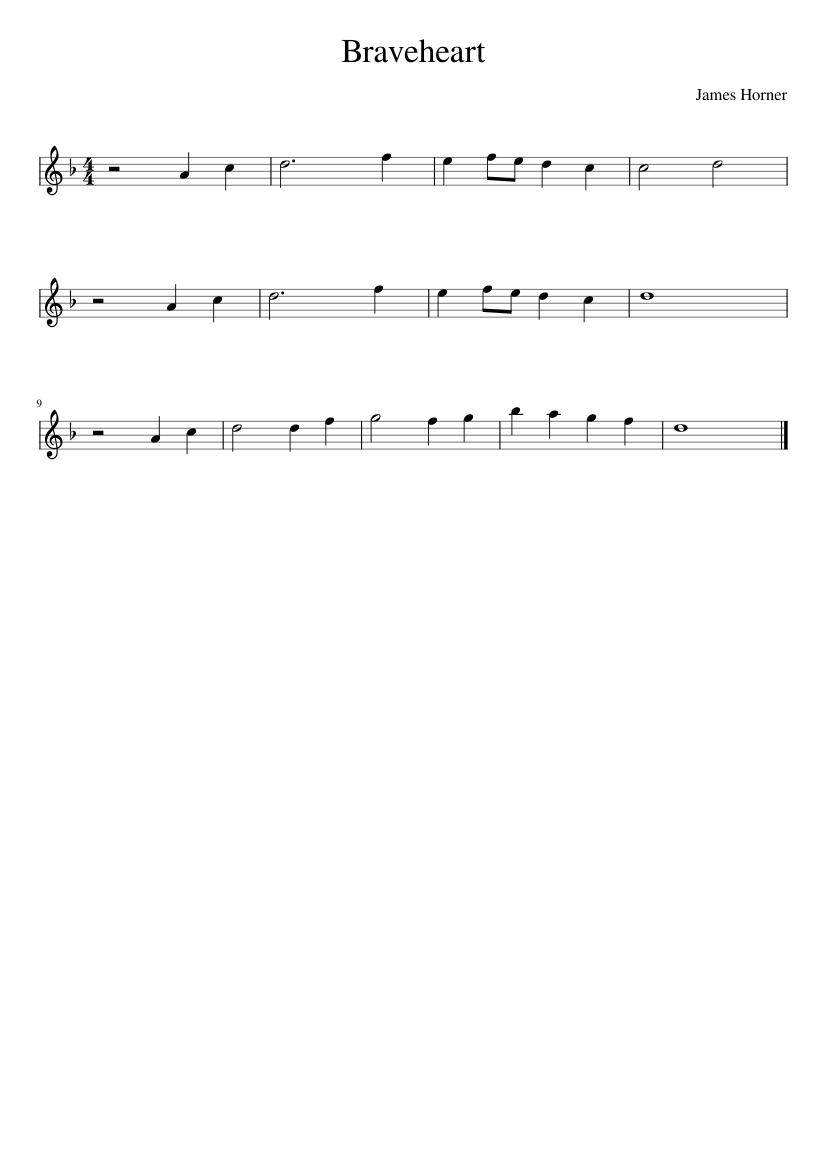 Braveheart Theme Sheet music for Flute (Solo) | Musescore.com