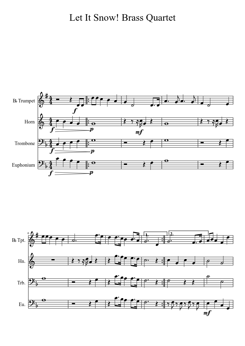Let It Snow! Sheet music for Trombone, Trumpet other (Brass Duet ...