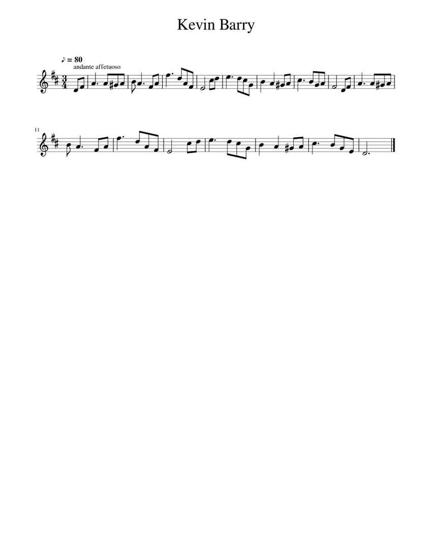 Kevin Barry Sheet music for Piano (Solo) | Musescore.com