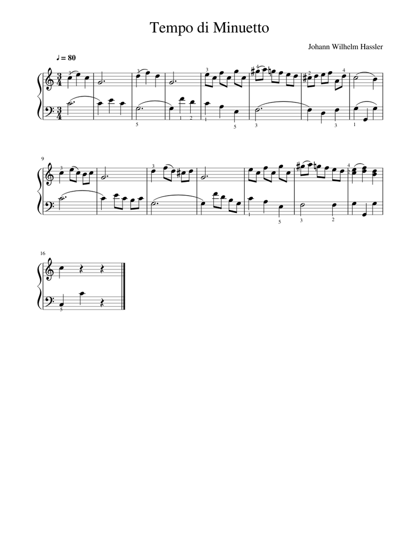Tempo di Minuetto Sheet music for Piano (Solo) | Musescore.com