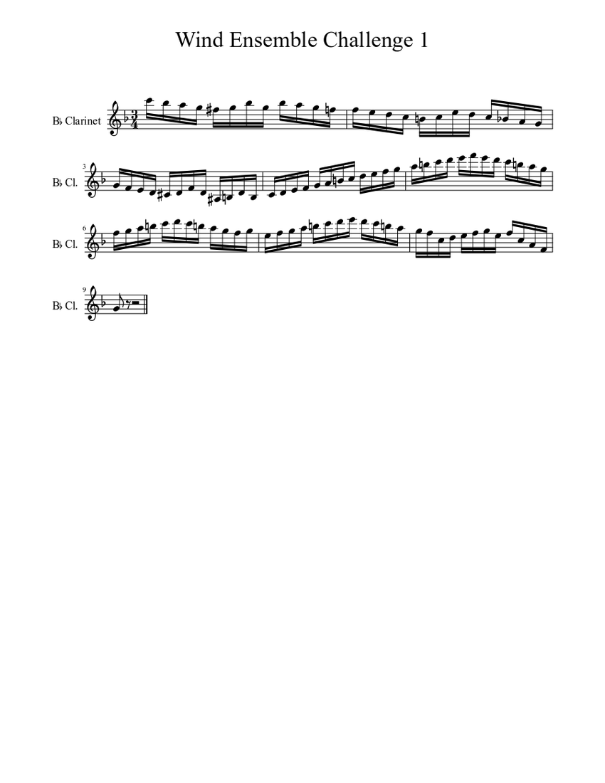 Wind Ensemble Challenge 1 Sheet music for Clarinet (Solo) | Download ...
