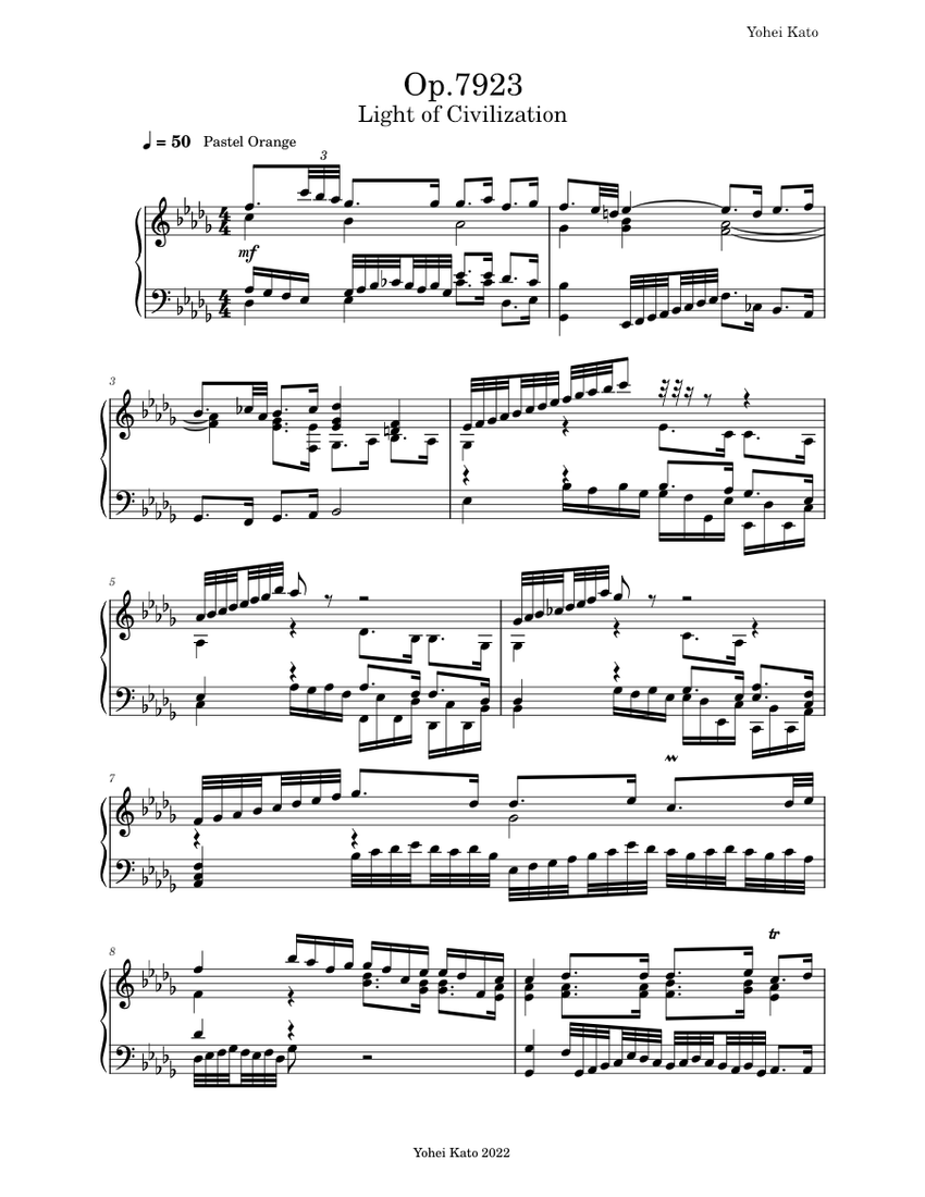 Op.7923 Light of Civilization Sheet music for Piano (Solo) | Musescore.com