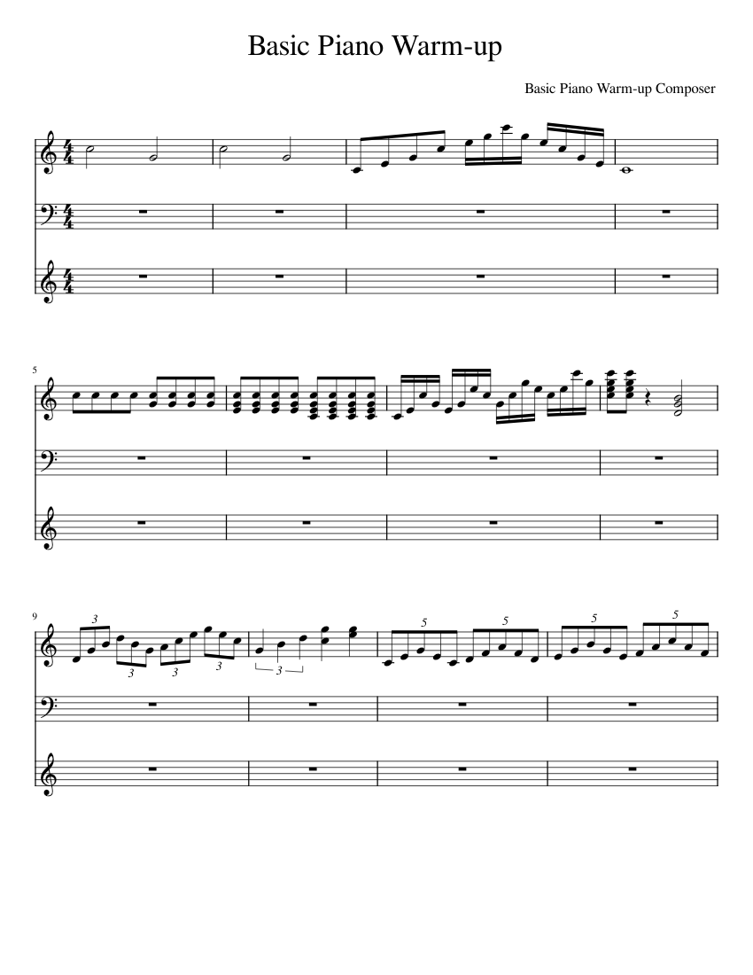 Basic Piano Warm-up Sheet music for Piano (Jazz Band) | Musescore.com
