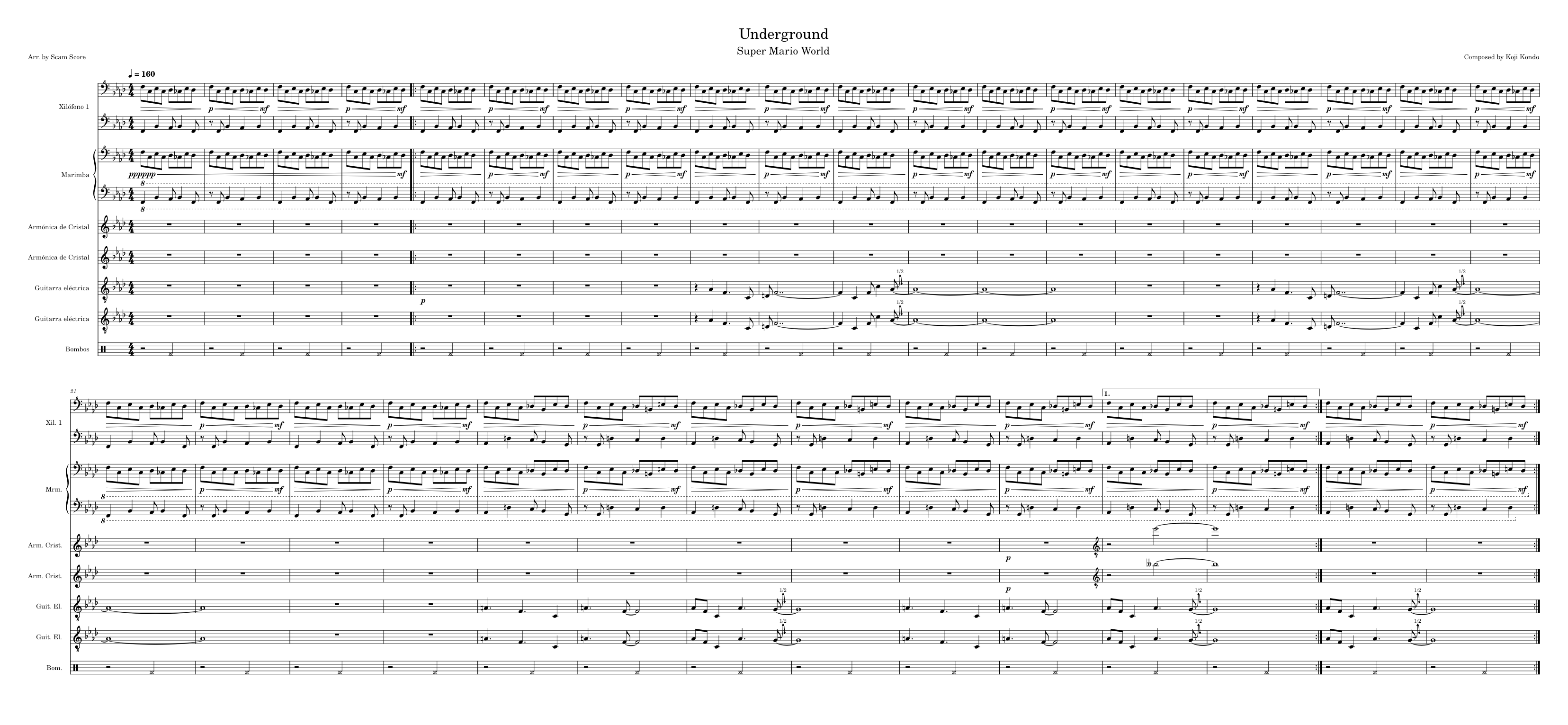 Super Mario World - Underground (Remastered) Sheet music for Guitar ...