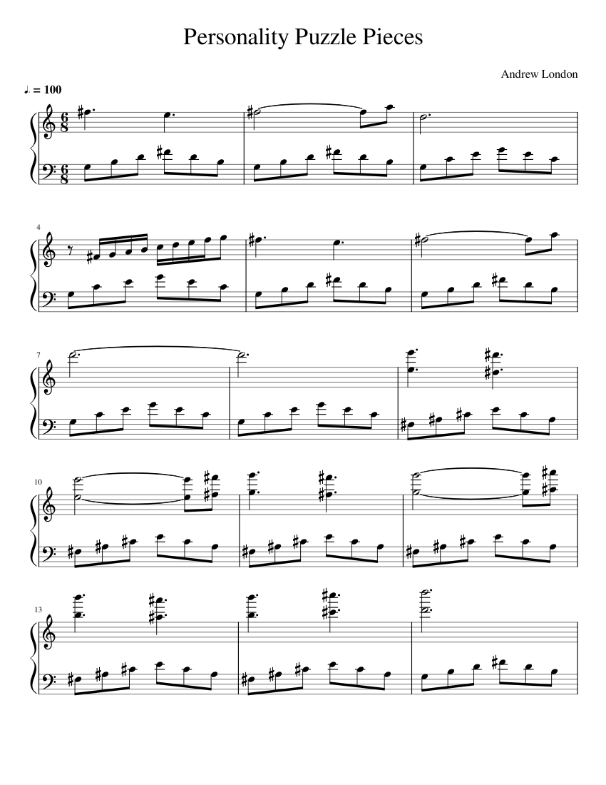Personality Puzzle Pieces Sheet music for Piano (Solo) Easy | Musescore.com