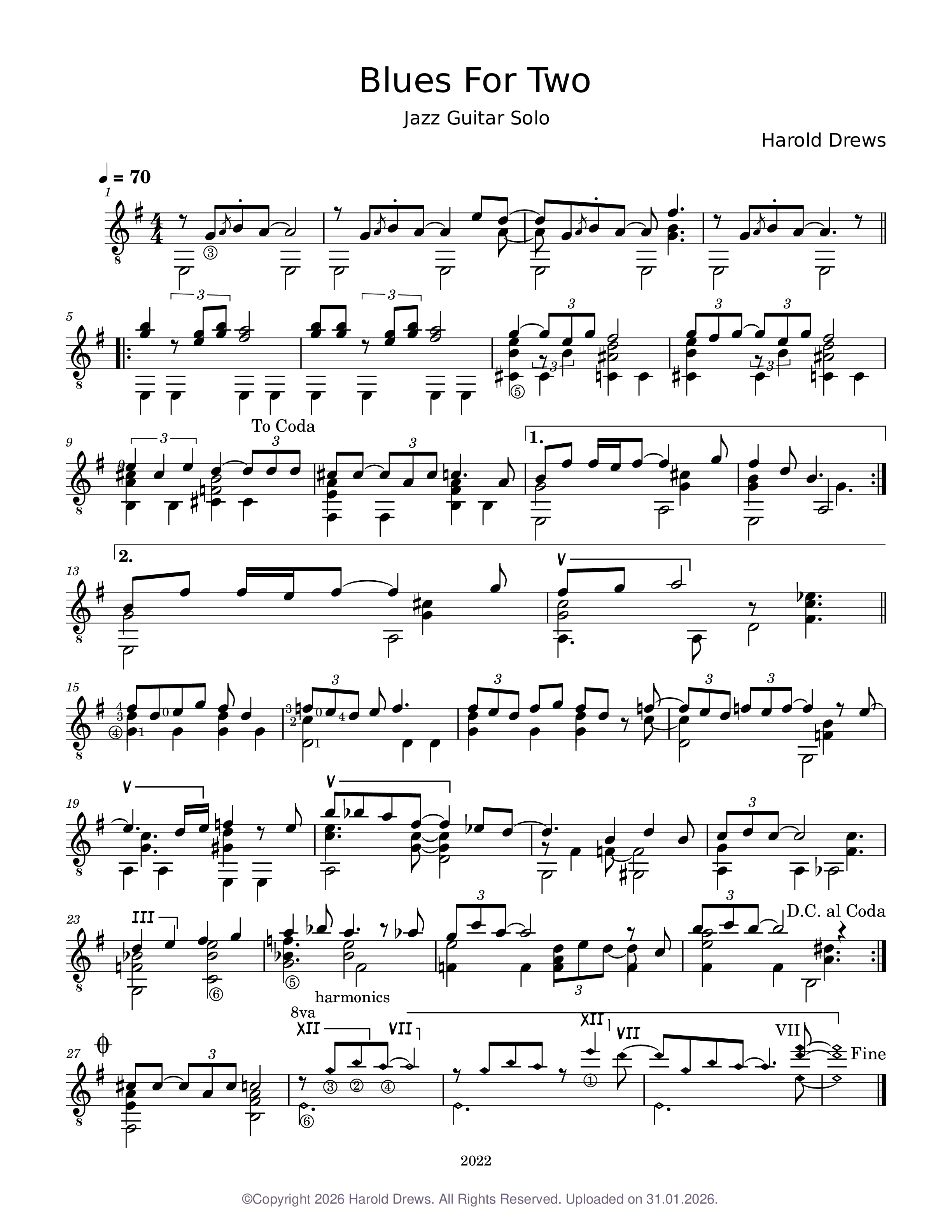 Blues For Two_Guitar Solo Sheet music for Guitar (Solo) | Musescore.com