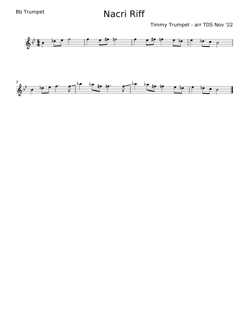 Narco - Timmy Trumpet Sheet music for Trumpet in b-flat (Solo ...