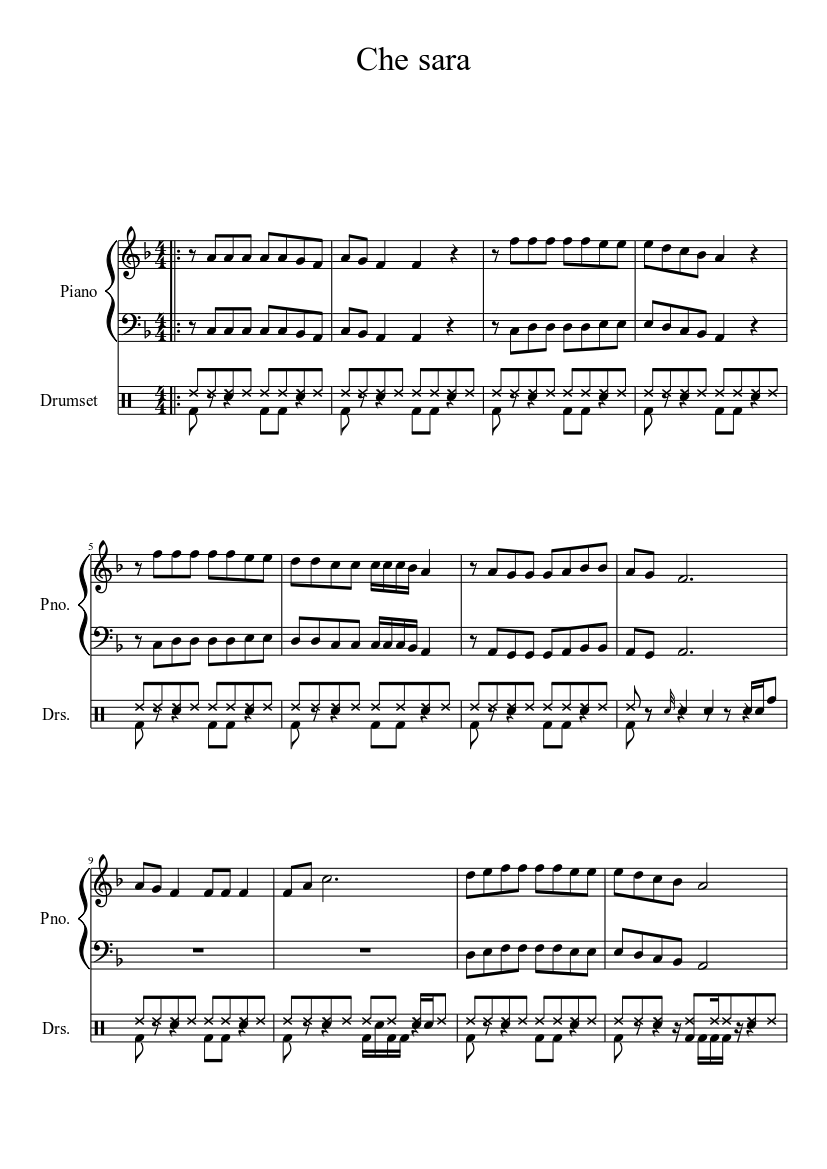 Che sarà Sheet Music for Piano (Solo) | MuseScore.com