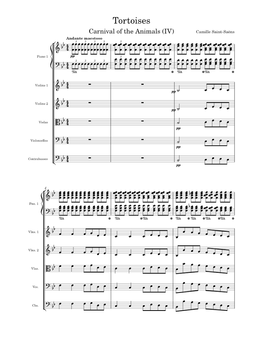 Tortoises, Carnival of the Animals (4th Movement), by Camille Saint ...