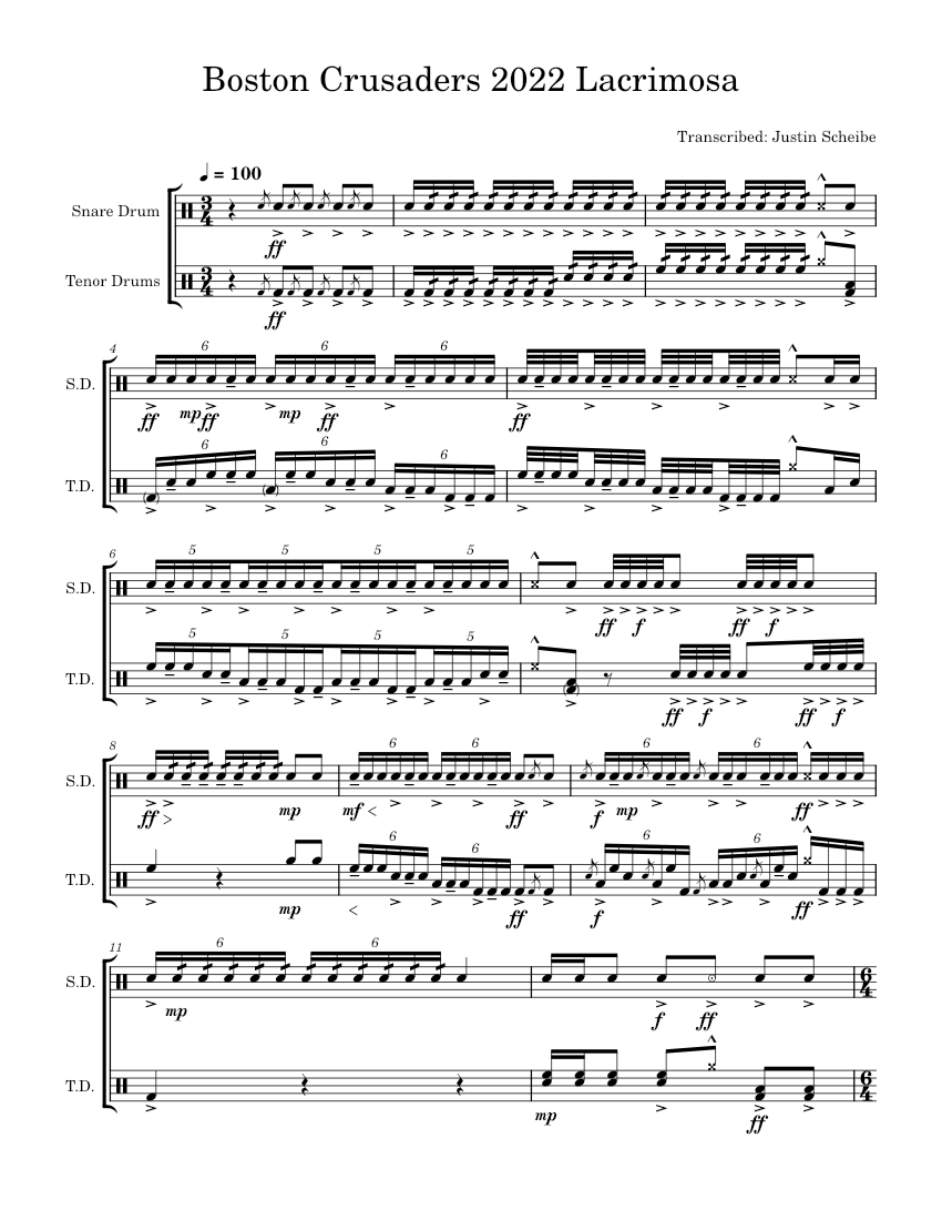 boston crusaders lacrimosa Sheet music for Synthesizer, Trumpet other ...