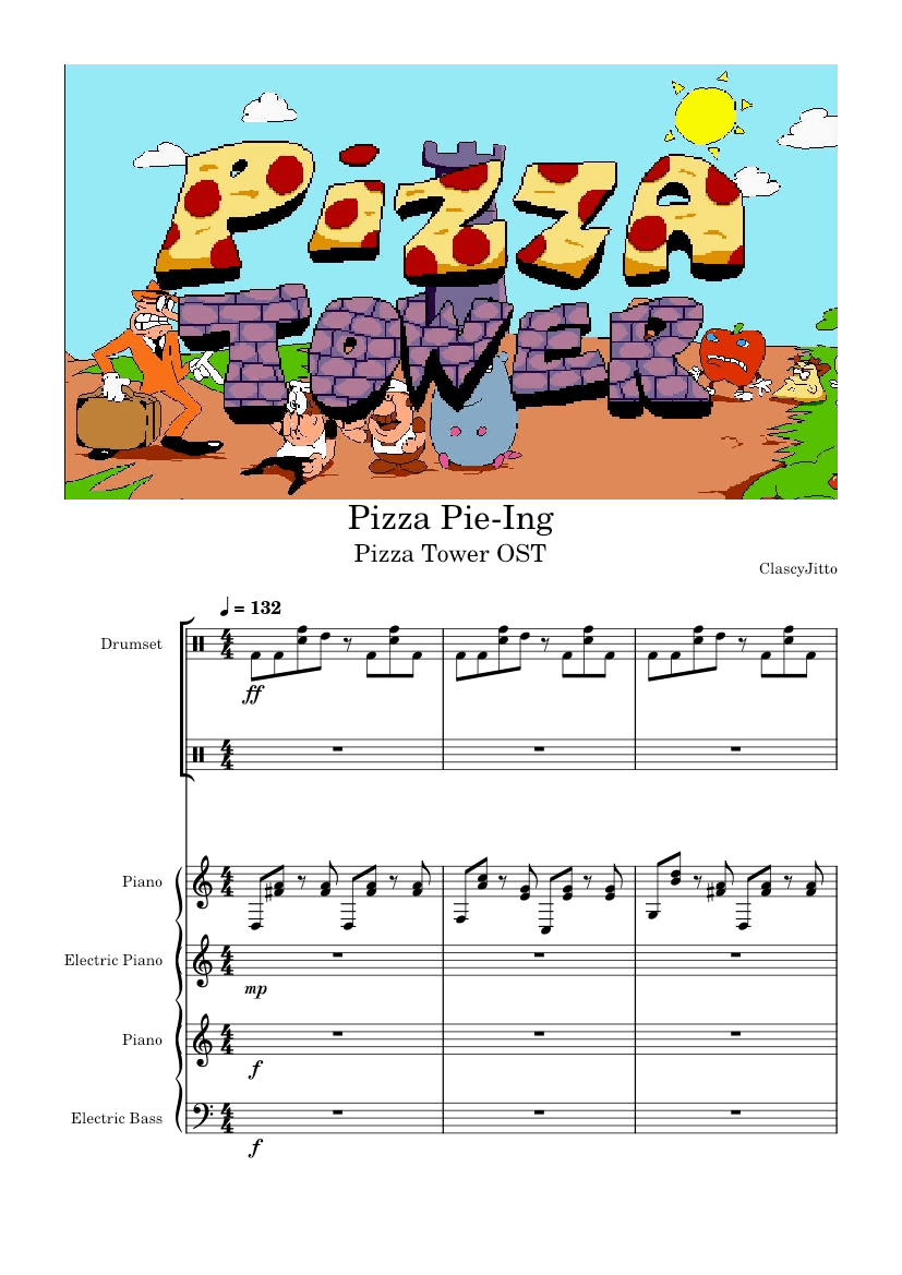 Pizza Pie-Ing – ClascyJitto | Pizza Tower OST Sheet music for Piano ...