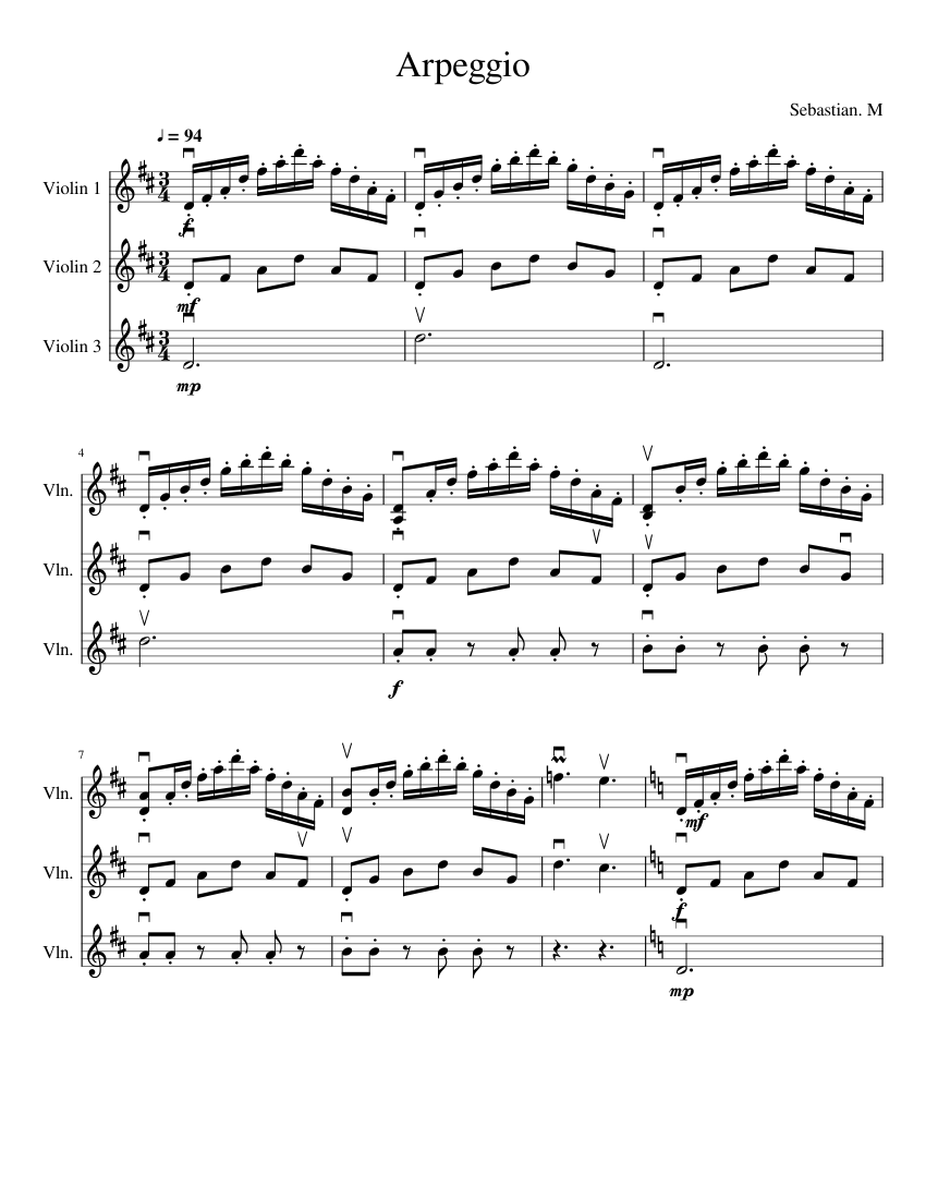 Arpeggio Sheet music for Violin (Mixed Trio) | Musescore.com