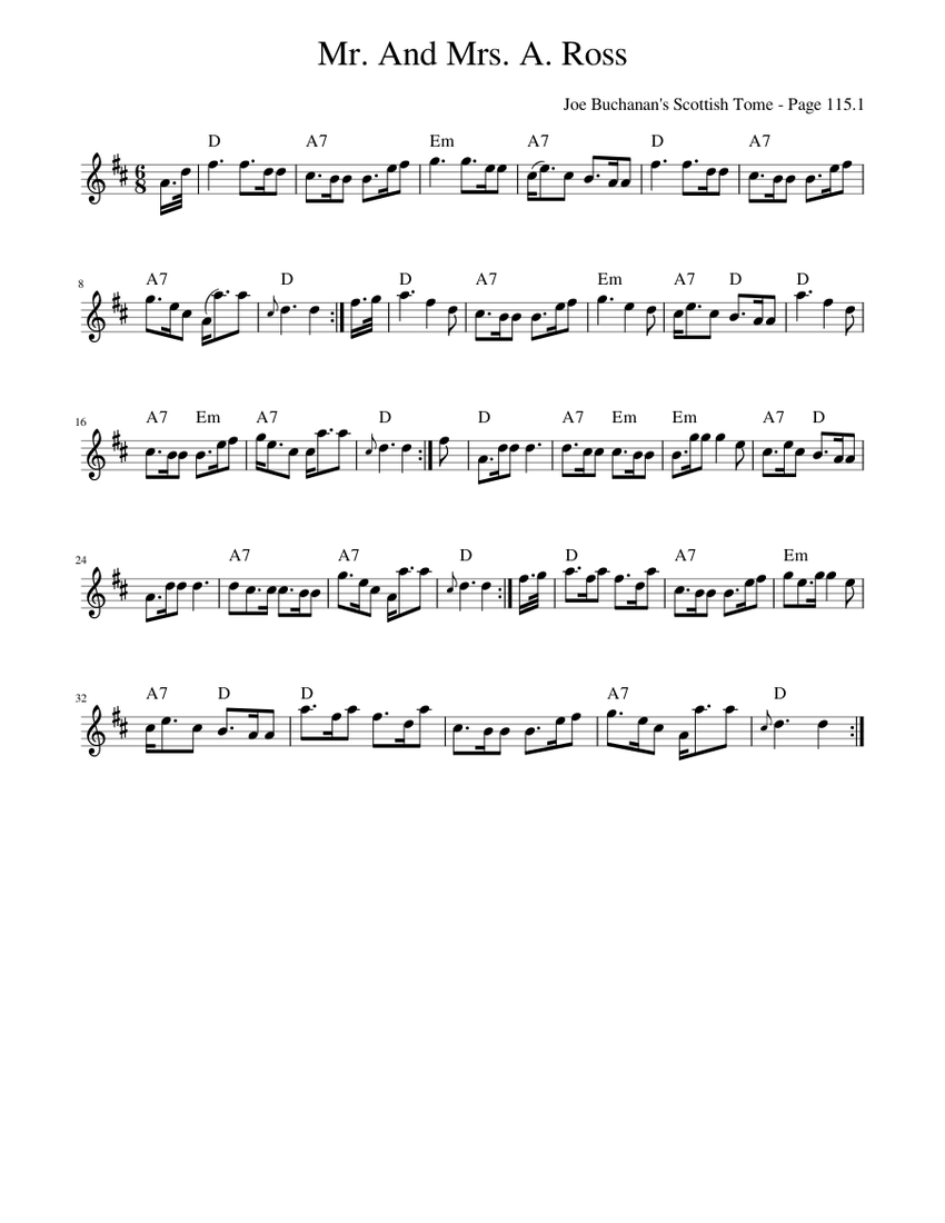 Mr. And Mrs. A. Ross Sheet music for Piano (Solo) | Musescore.com