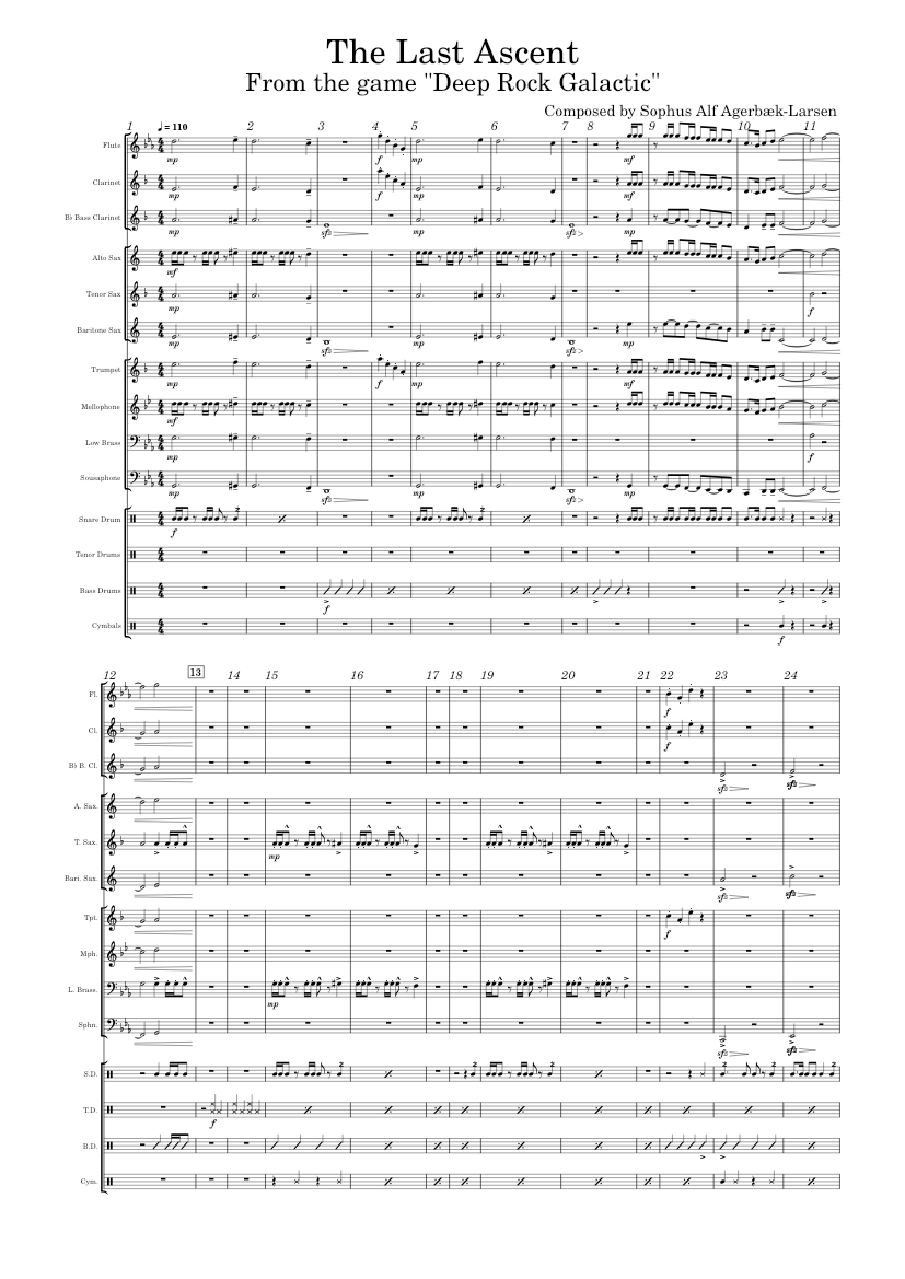 The Last Ascent Sheet music for Trombone, Flute, Clarinet in b-flat ...