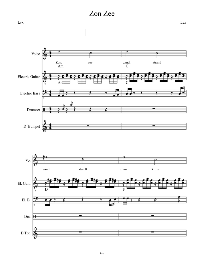 Zon Zee Sheet music for Voice (other) (Solo) | Download and print in ...