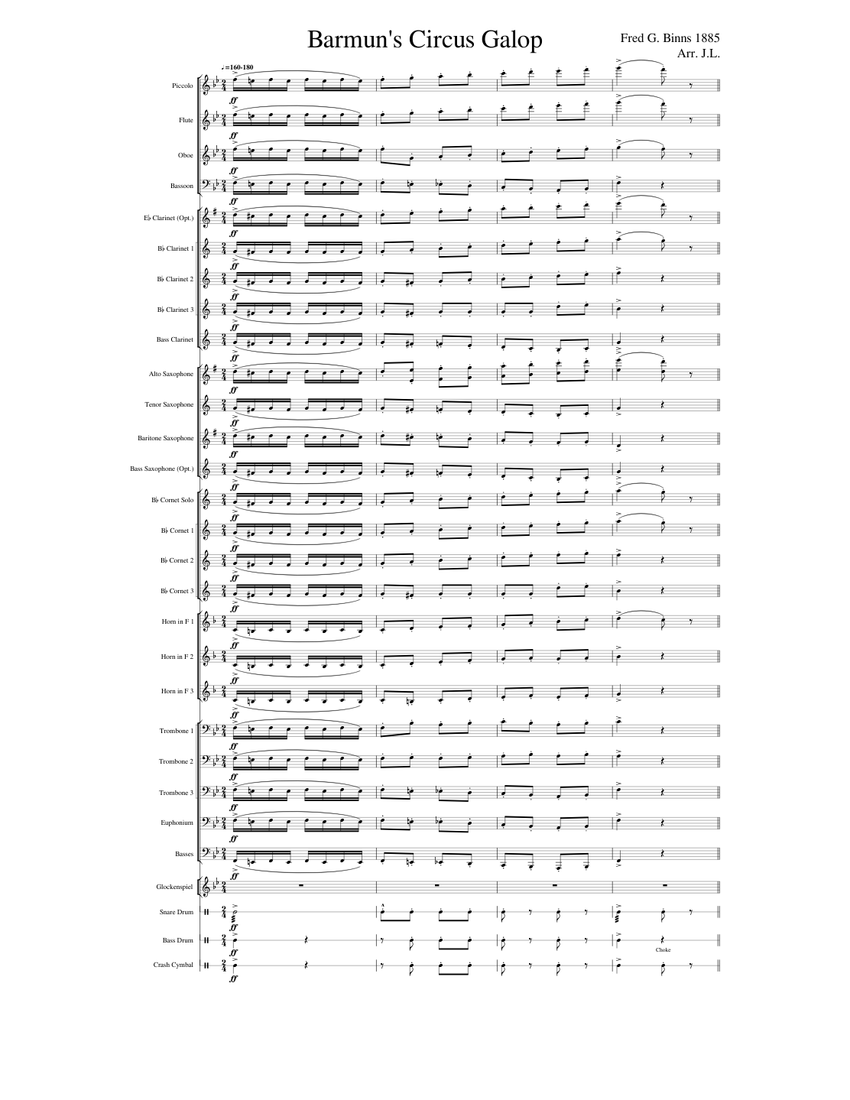 Barmun's Circus Galop Sheet music for Trombone, Cornet, Euphonium, Tuba & more instruments ...