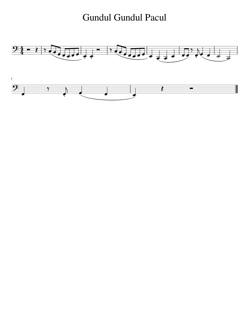 Gundul Gundul Pacul Cello Sheet music for Piano (Solo) Easy | Musescore.com