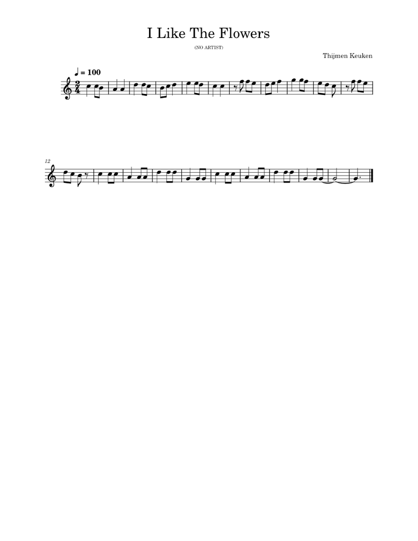 I like the flowers (short) – PinoPro I Like The Flowers Sheet music for ...
