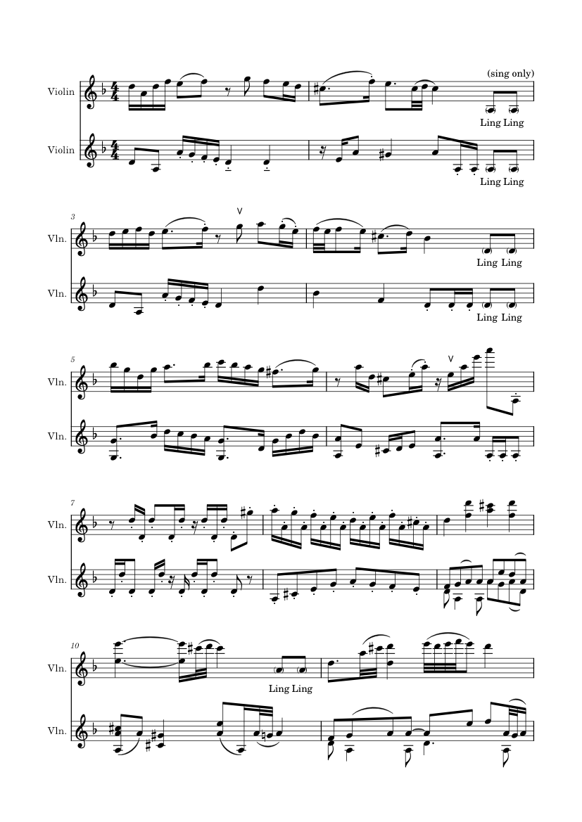 Ling Ling - Richard O'Shaughnessy Sheet Music for Violin (String Duet ...