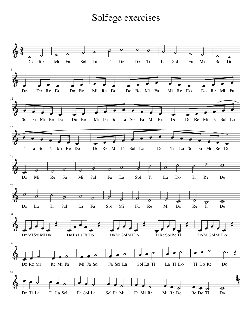 Solfege exercises Sheet music for Piano (Solo) Easy | Musescore.com