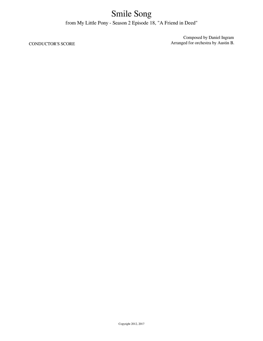 Smile Song (MLP: FiM) for symphony orchestra Sheet music for Trombone ...