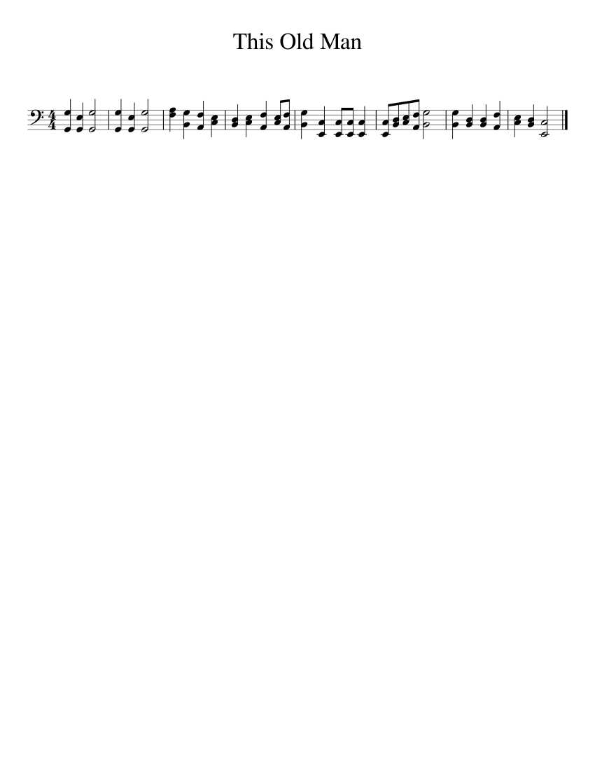This Old Man Sheet music for Piano (Solo) | Musescore.com