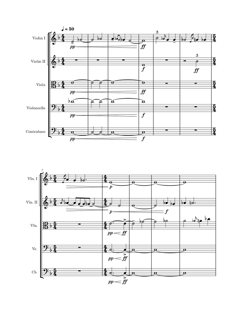 String Quintet No. 1 in D Minor Sheet music for Contrabass, Violin, Viola, Cello (String Quintet ...