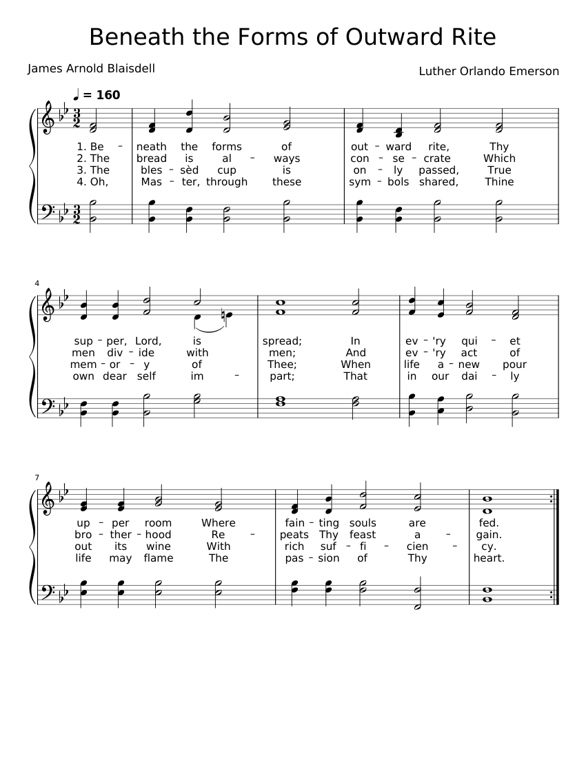 Beneath the Forms of Outward Rite Sheet music for Piano (Solo) Easy ...