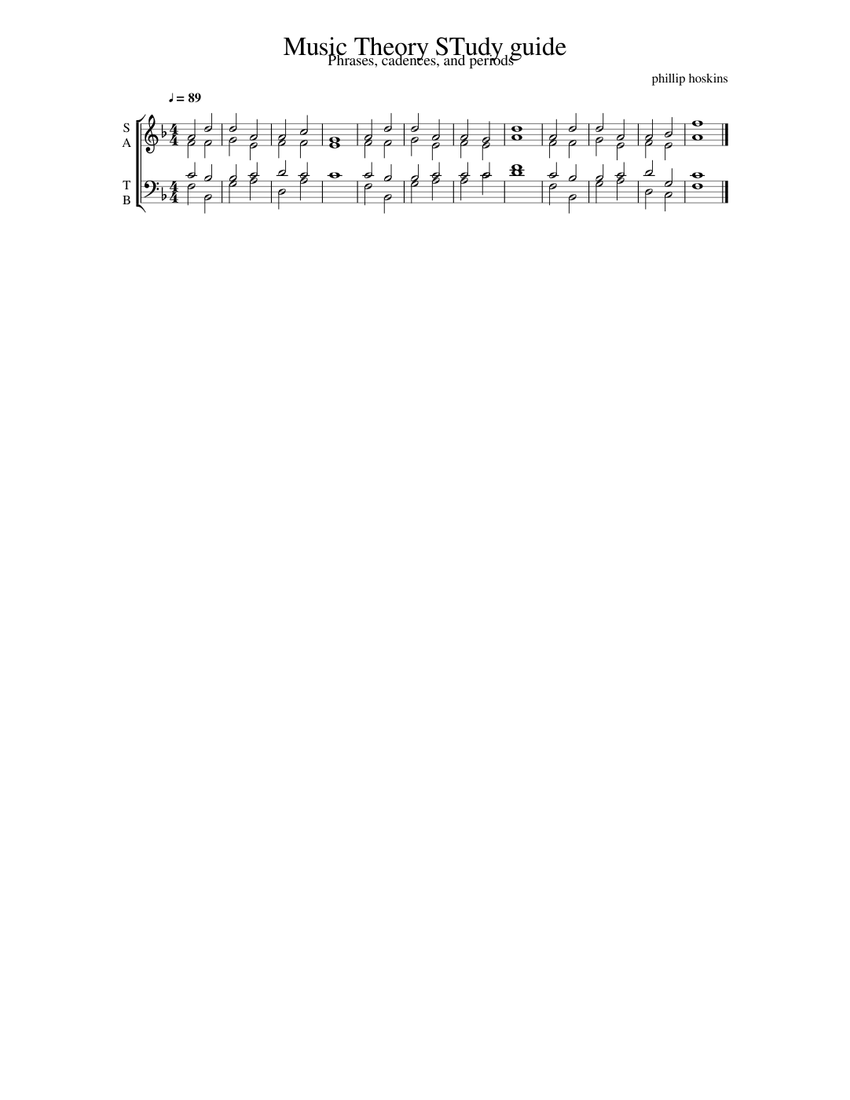 Music Theory STudy guide Sheet music for Vocals (Choral) | Musescore.com