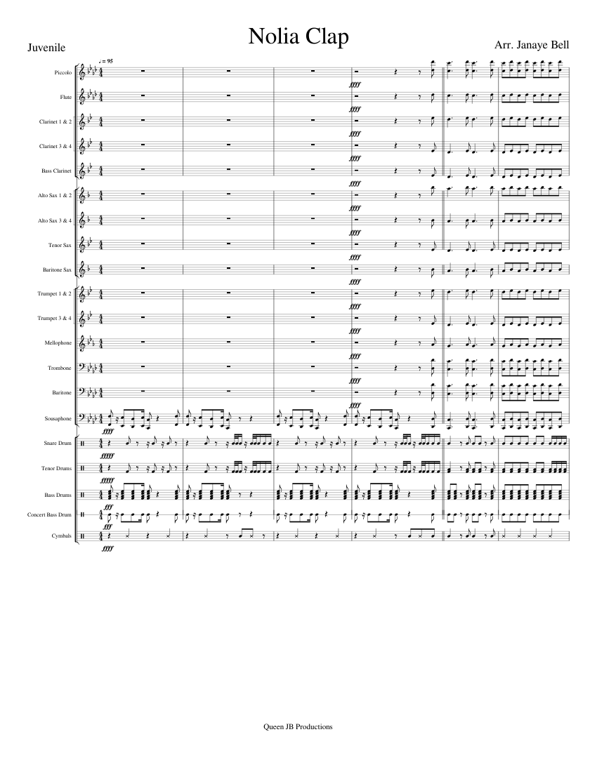 Nolia Clap- Juvenile Sheet music for Trombone, Tuba, Flute piccolo ...