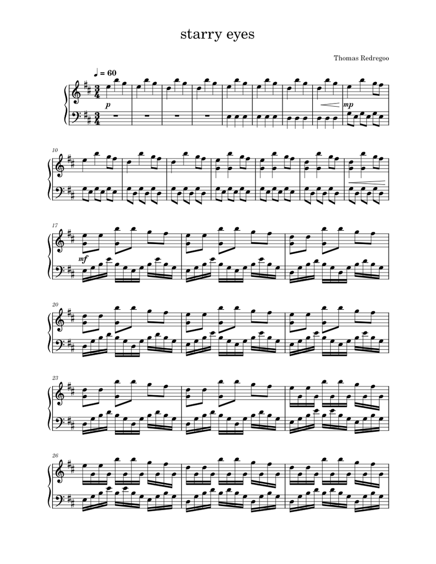 starry_eyes Sheet music for Piano (Solo) | Musescore.com