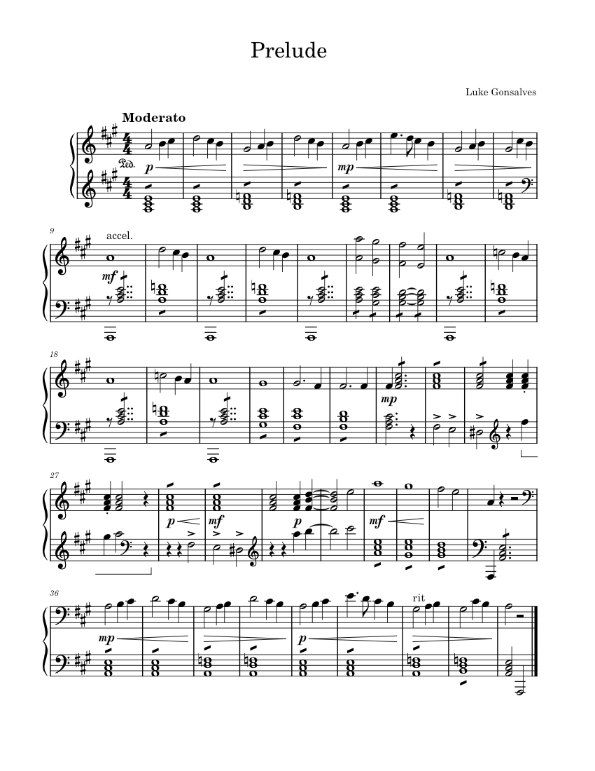 Prelude Sheet music for Piano (Solo) Easy | Musescore.com