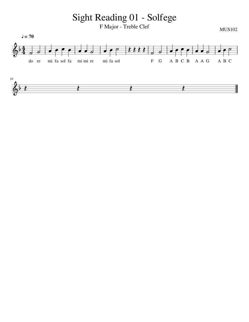 Sight Reading 01 - Solfege - piano tutorial