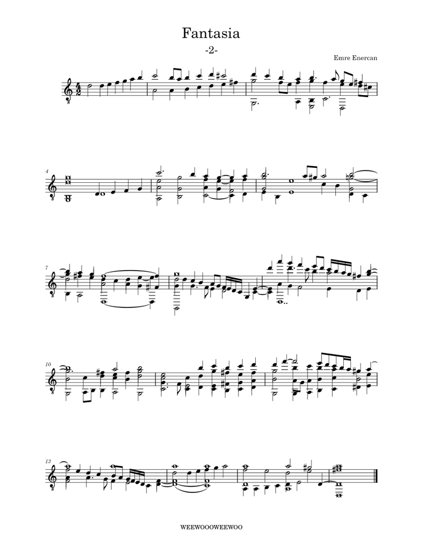 Fantasia Sheet music for Strings - plucked (other) (Solo) | Musescore.com
