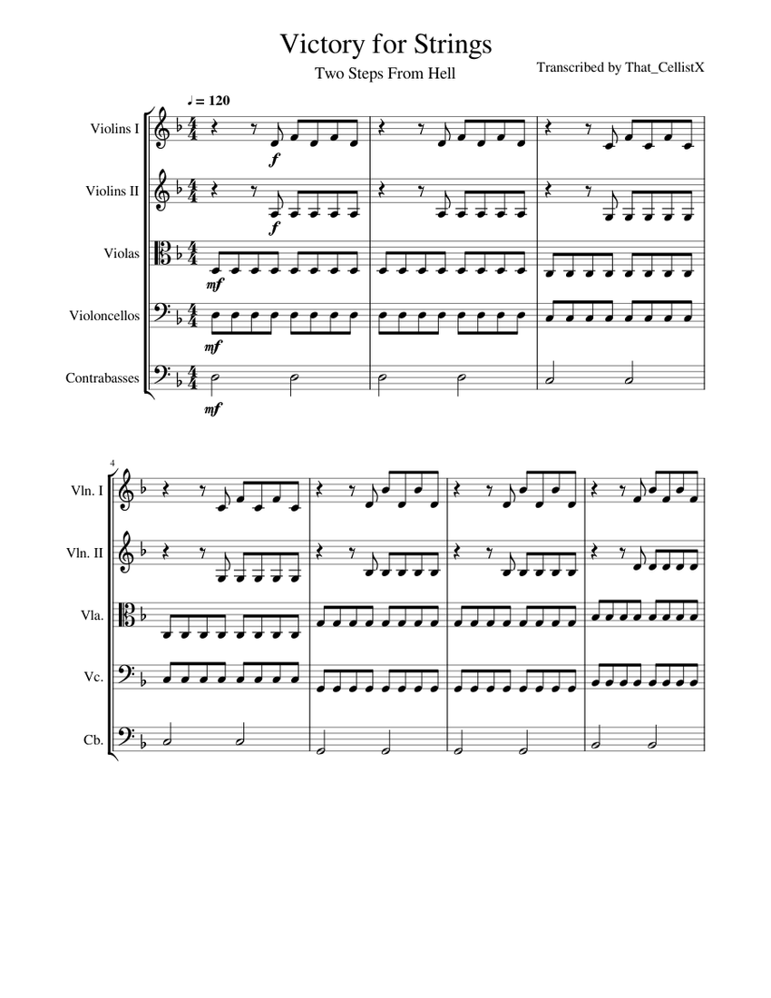 Victory for Strings Sheet music for Strings group (String Ensemble) | Musescore.com