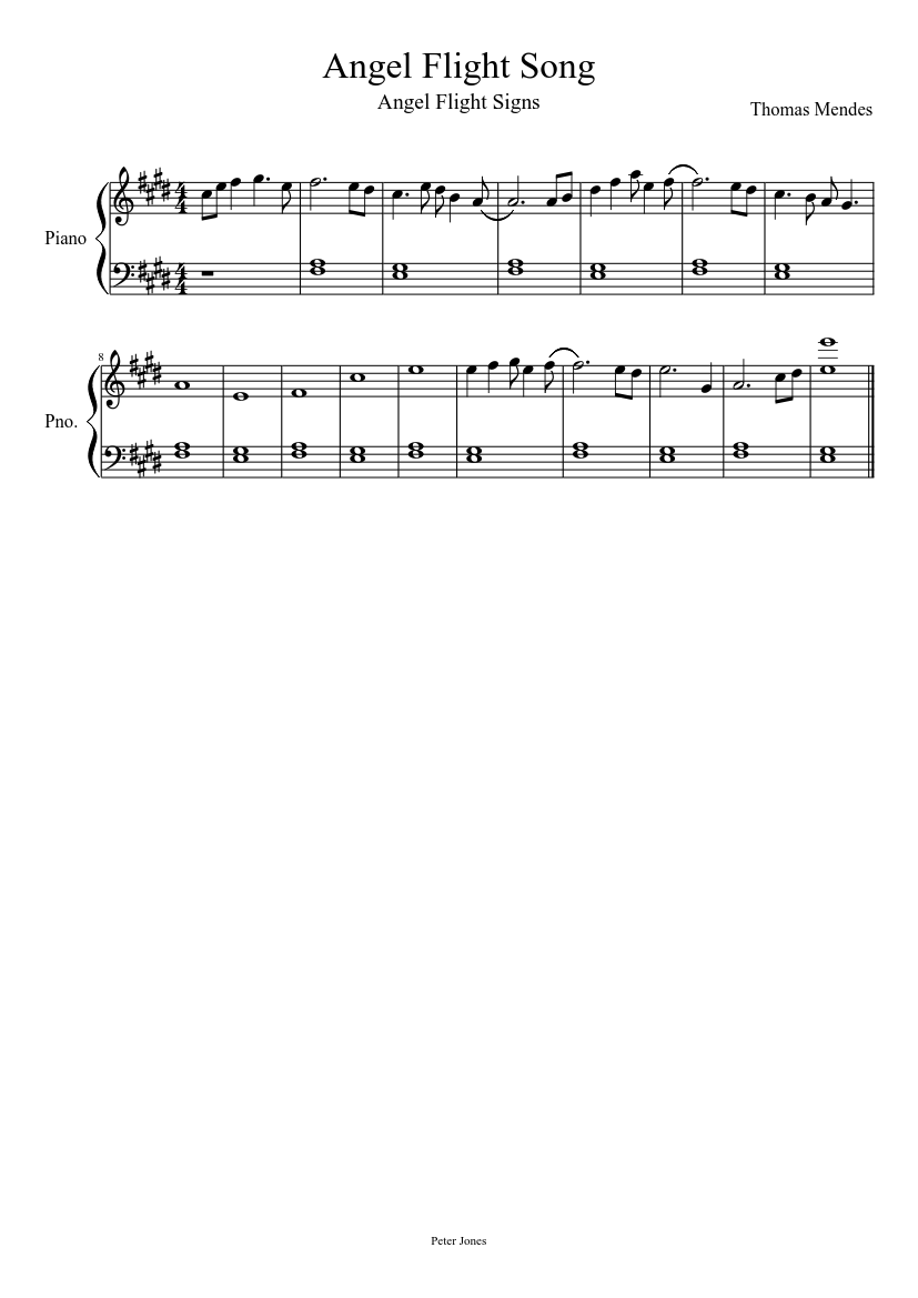 Angel Flight Signs Sheet Music for Piano (Solo) | MuseScore.com