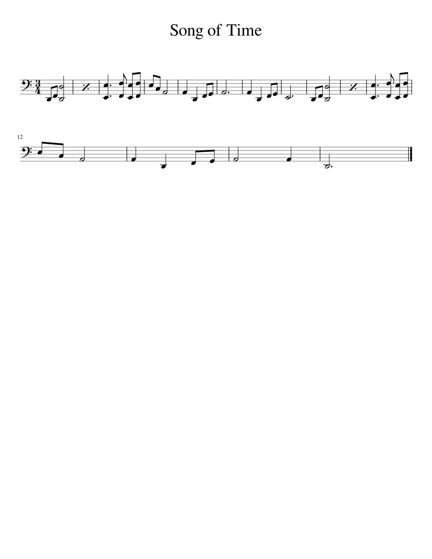 Song of Time Sheet music for Tuba (Solo) | Musescore.com