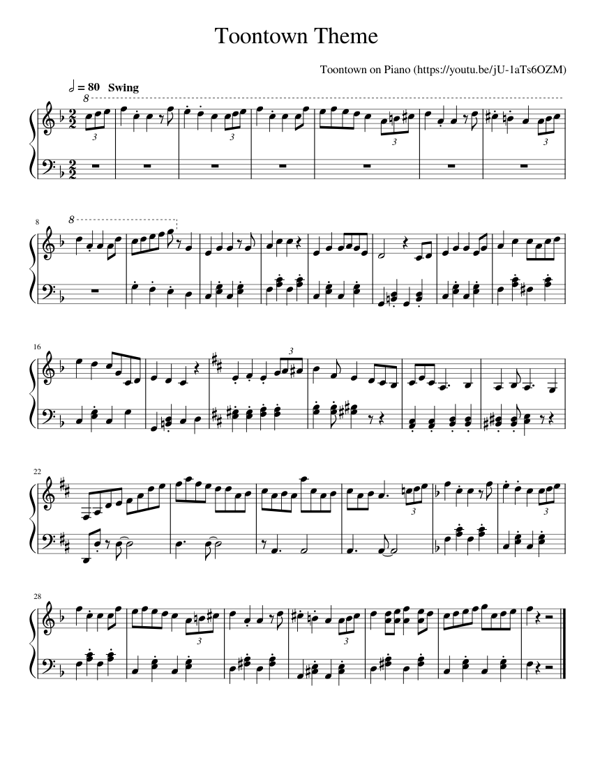 Toontown Theme Sheet music for Piano (Solo) Easy | Musescore.com