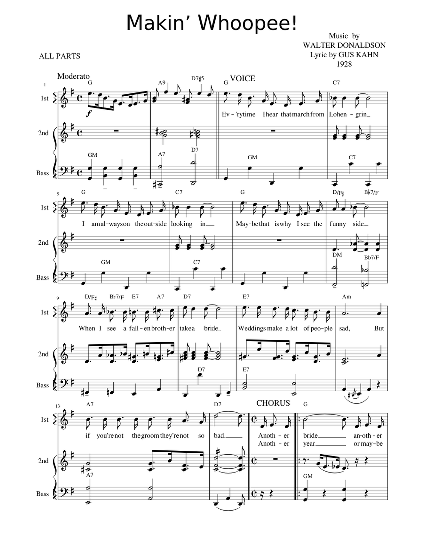 Makin' Whoopee Sheet music for Accordion (Piano Trio) | Musescore.com