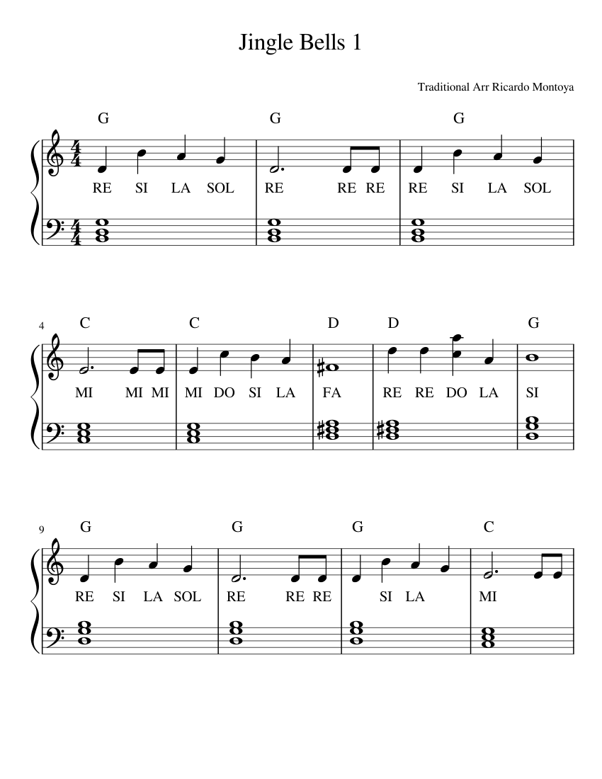 Jingle Bells 1 Sheet music for Piano (Solo) | Musescore.com