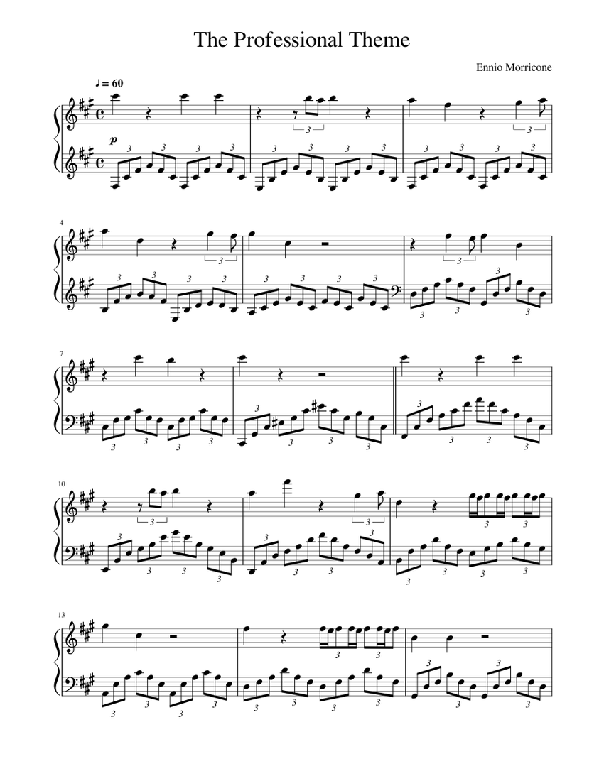 The Professional Theme Sheet music for Piano (Solo) | Musescore.com