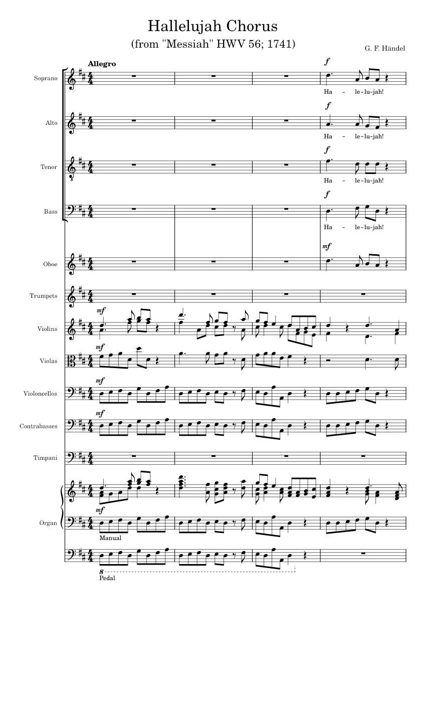 Hallelujah Chorus (Handel) Sheet music for Soprano, Alto, Tenor, Bass ...
