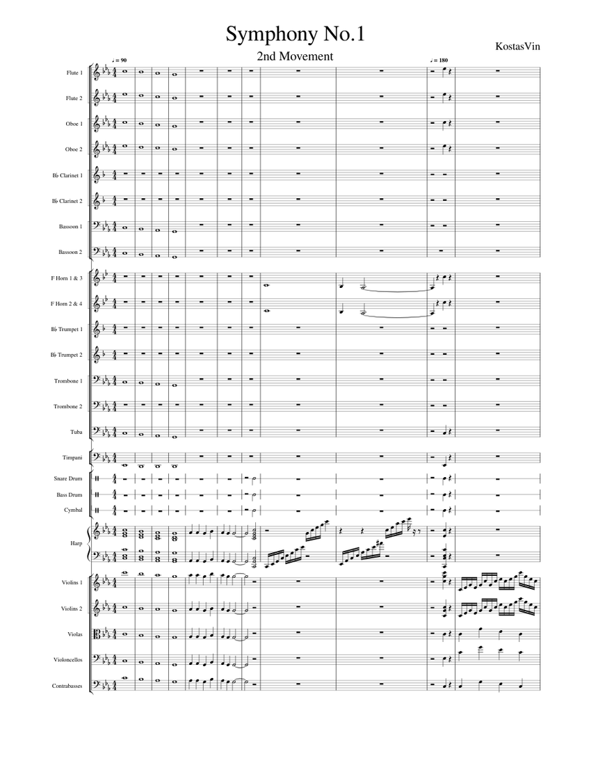 Symphony No.1 2nd Movement Sheet music for Trombone, Tuba, Flute, Oboe & more instruments ...