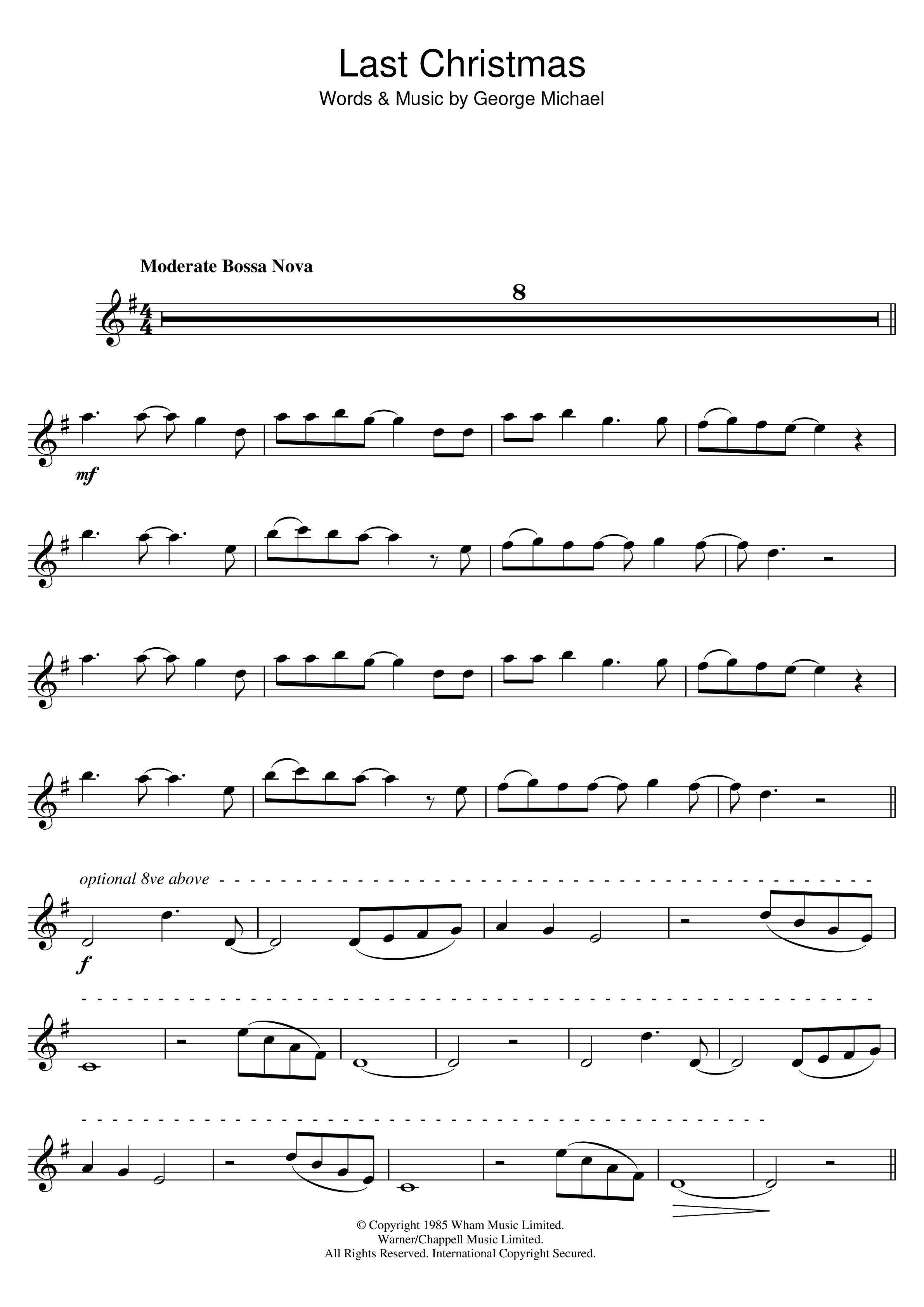 Play Official version of Last christmas Sheet Music by Wham! for ...